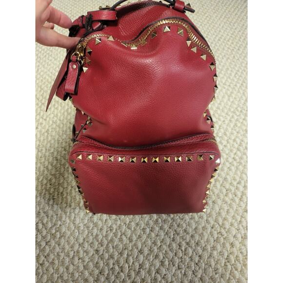 Valentino | Bags | Valentino Red Rockstud Small Backpack Dustbag Inside ...